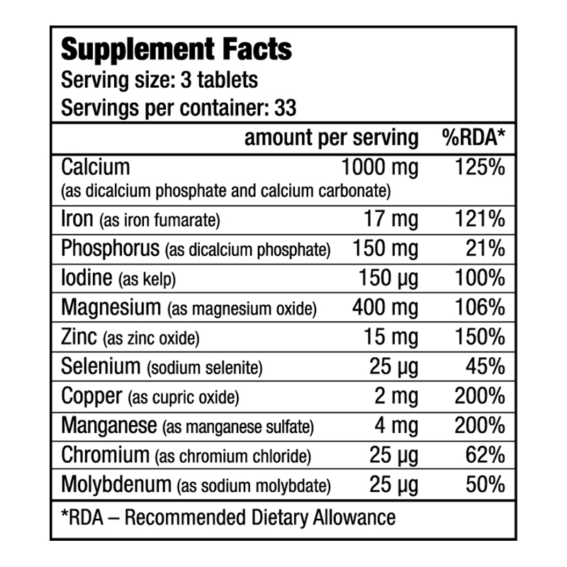 MULTI MINÉRALE COMPLEX Complexe vitaminé JL Bro Nutrition